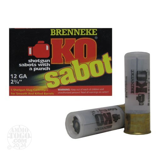 12 Gauge Ammo - 5 Rounds of Rifled Slug by Brenneke Slugs