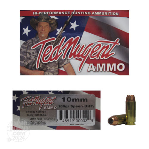 10mm Auto Ammunition for Sale. Ted Nugent Ammo 180 Grain Jacketed ...