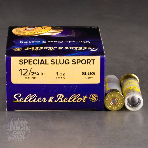 12 Gauge Rifled Slug Ammo for Sale by Sellier & Bellot - 25 Rounds