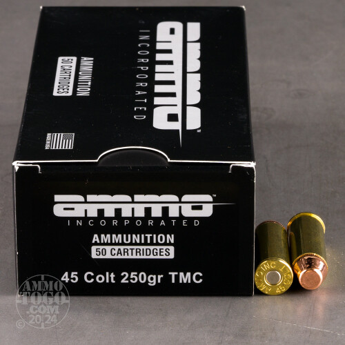 45 Long Colt Ammo - 50 Rounds of 250 Grain Total Metal Jacket (TMJ) by ...