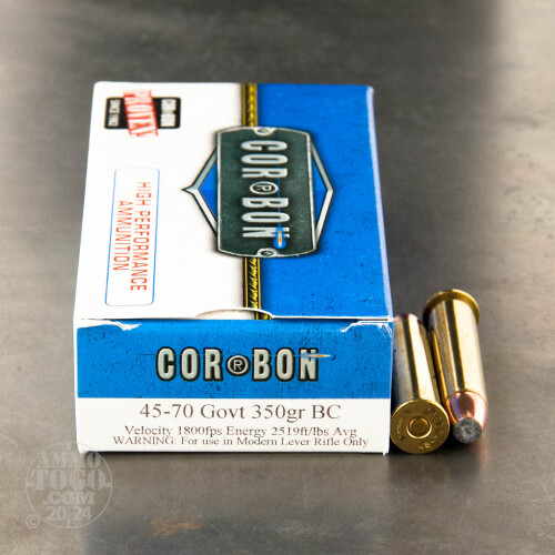 45-70 Government Ammo - 20 Rounds of 350 Grain Soft-Point (SP) by Corbon
