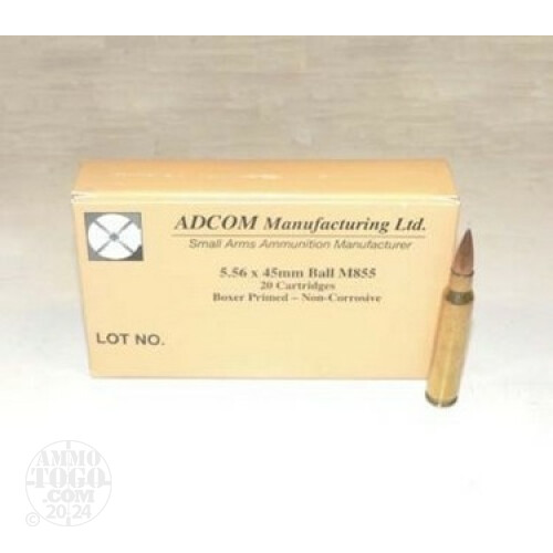 223 Remington Ammo - Rounds of 62 Grain Full Metal Jacket (FMJ) by