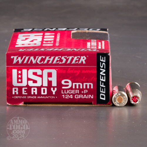 9mm Luger (9x19) Ammo - 20 Rounds of 124 Grain Jacketed Hollow-Point ...