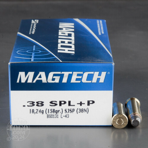 38 Special Ammo - 50 Rounds of 158 Grain Semi-Jacketed Soft-Point (SJSP) by Magtech