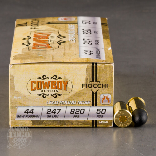 44 Russian Ammunition for Sale. Fiocchi 247 Grain Lead Round Nose (LRN ...