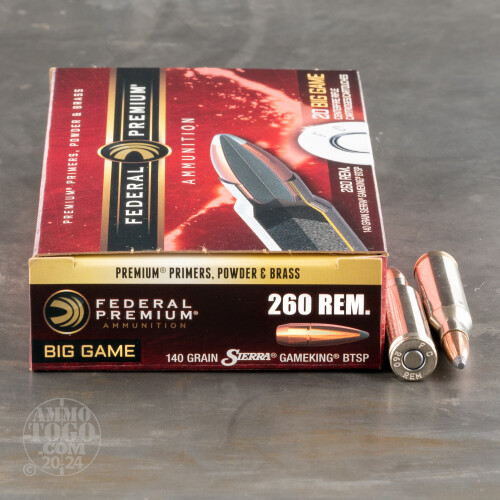.260 Remington Ammo - 20 Rounds of 140 Grain Soft-Point Boat Tail (SP ...