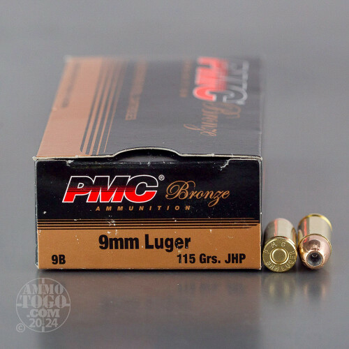 Cheap 9mm Luger (9x19) ammo - Bulk PMC Jacketed Hollow-Point (JHP) 1000 ...