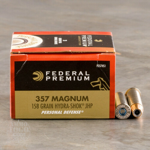 357 Magnum Ammo - 20 Rounds of 158 Grain Jacketed Hollow-Point (JHP) by ...