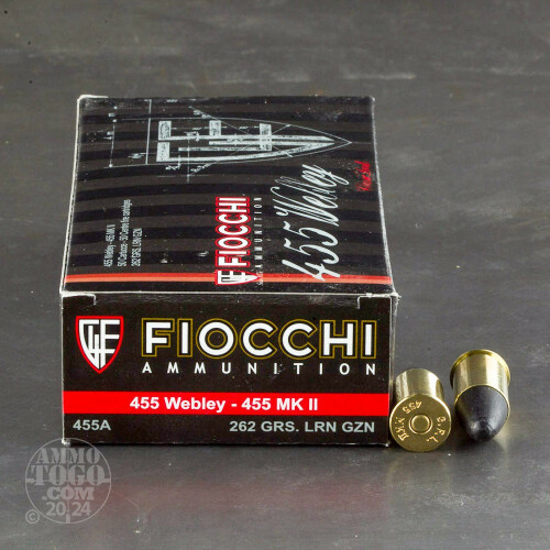 455 WEBLEY Lead Round Nose (LRN) Ammo for Sale by Fiocchi - 50 Rounds