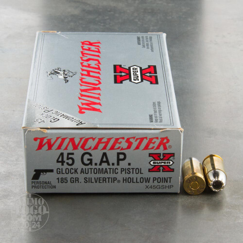 45 GAP Jacketed Hollow-Point (JHP) Ammo for Sale by Winchester - 50 Rounds