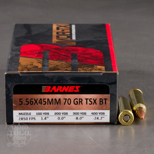 5.56x45mm Ammo - 20 Rounds of 70 Grain TSX by Barnes