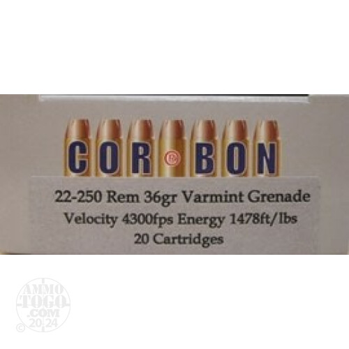22-250 Remington Hollow Point Ammo for Sale by Corbon - 20 Rounds