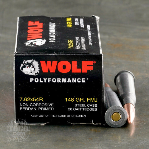 Cheap 7.62x54r ammo - Bulk Wolf Full Metal Jacket (FMJ) 500 Round Packs
