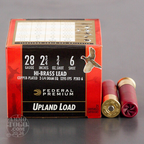 28 Gauge Ammo - 25 Rounds of 3/4 oz. #6 Shot by Federal