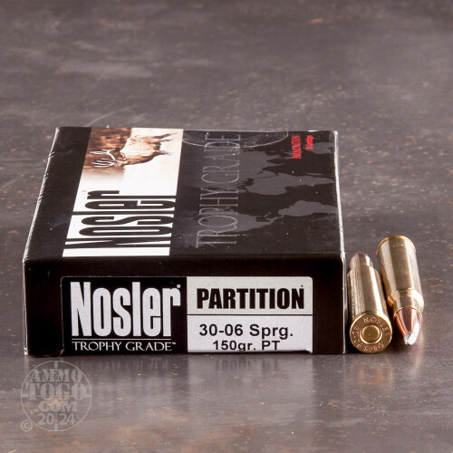 30-06 Ammunition for Sale. Nosler Ammunition 150 Grain Nosler Partition ...