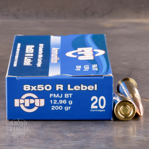 8 x 50R LEBEL Ammunition for Sale. Prvi Partizan 200 Grain Full Metal ...