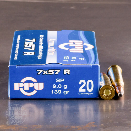 7x57mm Rimmed Ammo - 20 Rounds of 139 Grain Soft-Point (SP) by Prvi ...