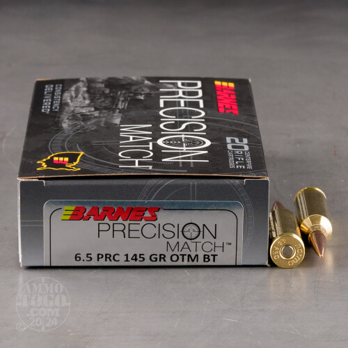 6.5 PRC Ammunition for Sale. Barnes 145 Grain Open Tip Match - 20 Rounds