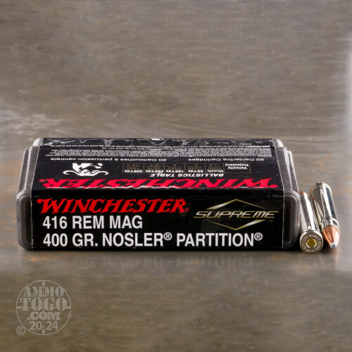 416 Remington Magnum Ammunition for Sale. Winchester 400 Grain Nosler ...