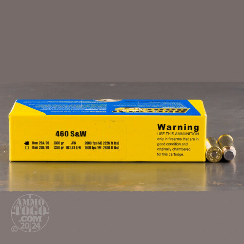 460 Smith & Wesson Ammo - 20 Rounds of 300 Grain Jacketed Soft-Point ...