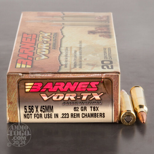 5.56x45mm Ammo - 200 Rounds of 62 Grain TTSX BT by Barnes