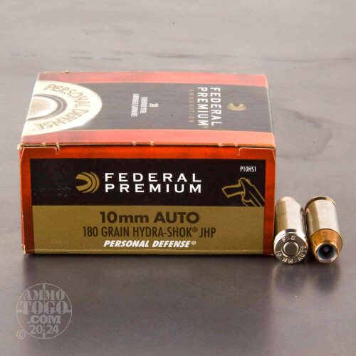 10mm Auto Jacketed Hollow-Point (JHP) Ammo for Sale by Federal - 20 Rounds