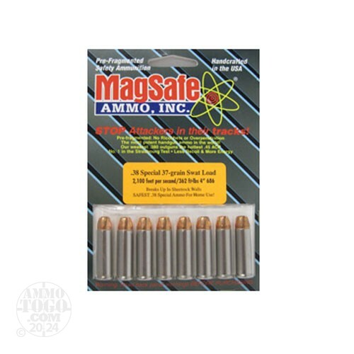 38 Special Ammo - 10 Rounds of 37 Grain Pre-Fragmented by Magsafe Ammo