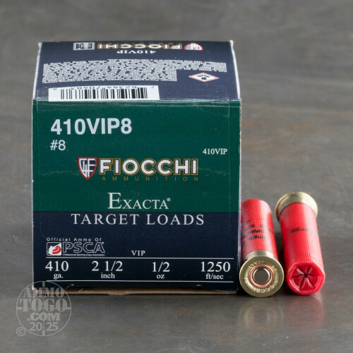 410 Gauge Ammo - 250 Rounds of 1/2 oz. #8 Shot by Fiocchi