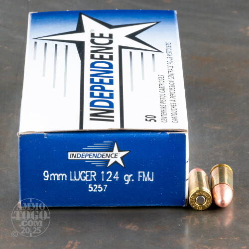 Cheap 9mm Luger (9x19) ammo - Bulk Independence Full Metal Jacket (FMJ ...