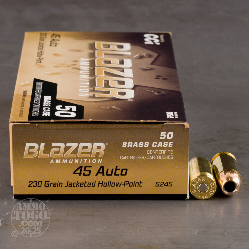 45 ACP (Auto) Ammunition for Sale. Blazer Brass 230 Grain Jacketed ...