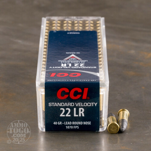 22 Long Rifle (LR) Lead Round Nose (LRN) Ammo for Sale by CCI - 100 Rounds