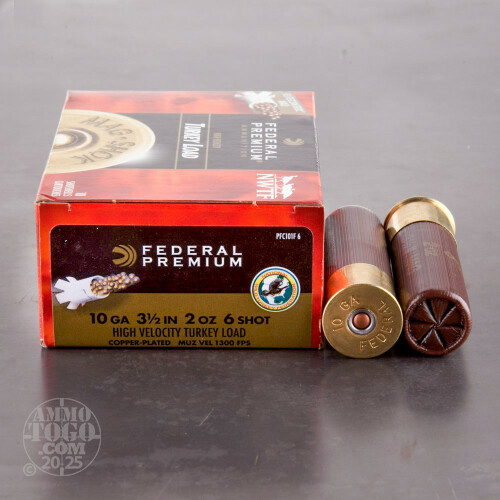 10 Gauge Ammo - 10 Rounds of #6 Shot by Federal