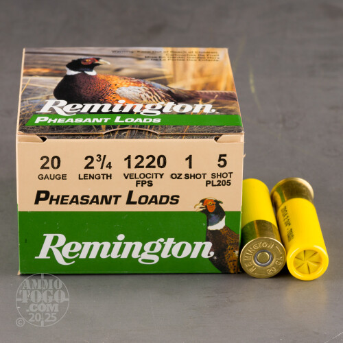 20 Gauge #5 Shot Ammo for Sale by Remington - 25 Rounds