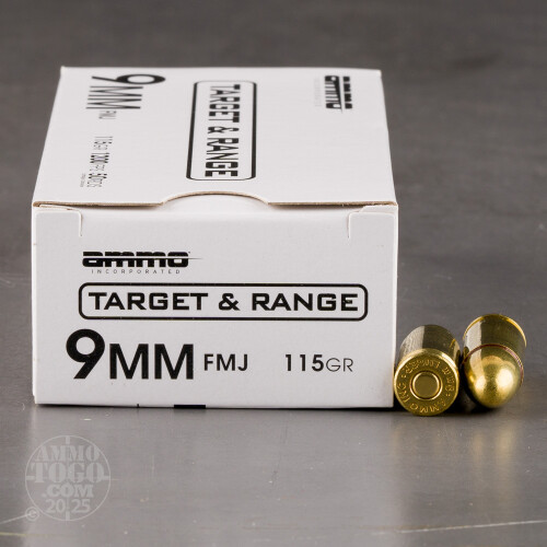 Cheap 9mm Luger (9x19) ammo - Bulk Ammo Incorporated Full Metal Jacket ...