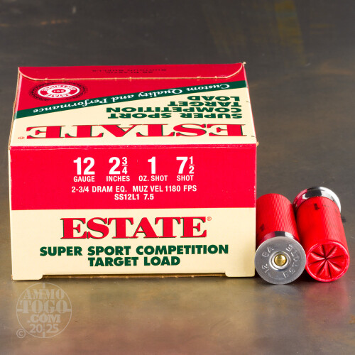 12 Gauge Ammunition for Sale. Estate Cartridge 1 oz. #7-1/2 Shot - 250 ...