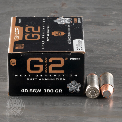 40 Smith & Wesson Ammo - 20 Rounds of 180 Grain Hollow Point by Speer