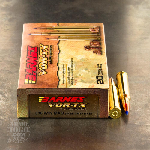 338 Winchester Magnum Ammunition for Sale. Barnes 210 Grain TTSX BT ...