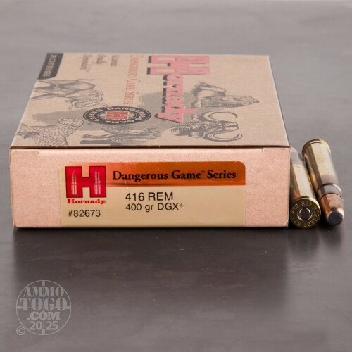 416 Remington Magnum Ammo - 20 Rounds of 400 Grain DGX by Hornady
