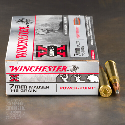 7x57mm Mauser Ammunition for Sale. Winchester 145 Grain Power-Point (PP ...
