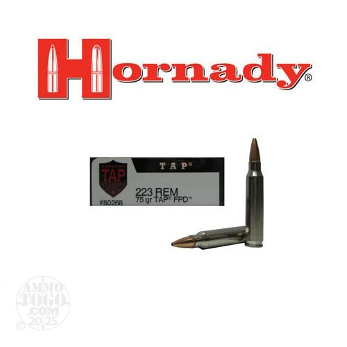 223 Remington Ammo - 20 Rounds of 75 Grain TAP FPD by Hornady