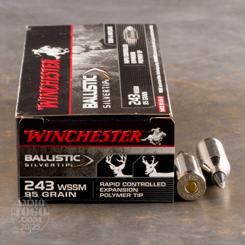 243 WSSM Ammunition for Sale. Winchester 95 Grain Polymer Tipped - 20 ...