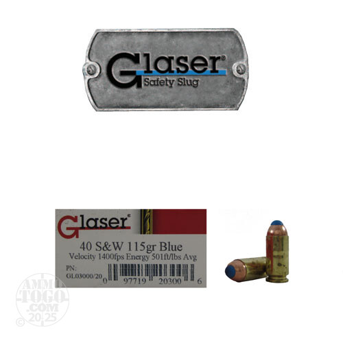 40 Smith & Wesson Pre-Fragmented Ammo for Sale by Glaser Safety Slug ...