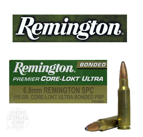 6.8 SPC Ammunition for Sale. Remington 115 Grain Pointed Soft-Point ...