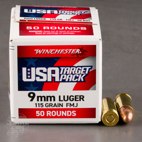 Cheap 9mm Luger (9x19) ammo - Bulk Winchester Full Metal Jacket (FMJ) 1000 Round Packs