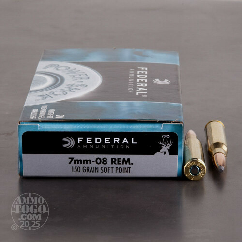 7mm-08 Remington Ammo - 20 Rounds of 150 Grain Soft-Point (SP) by Federal