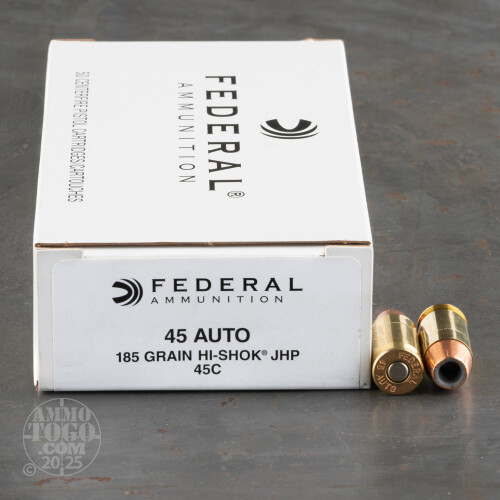 45 ACP (Auto) Ammunition for Sale. Federal 185 Grain Jacketed Hollow ...