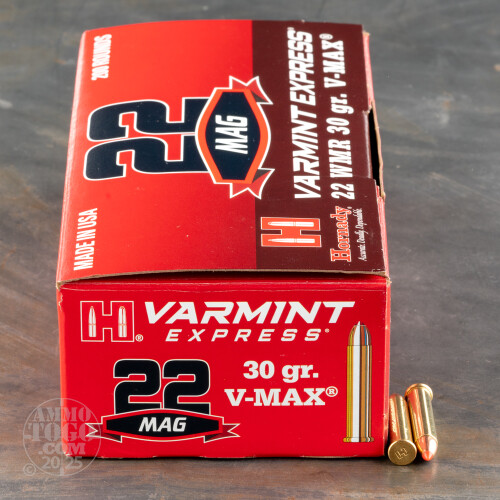 22 Magnum (WMR) Ammo - 200 Rounds of 30 Grain V-MAX by Hornady