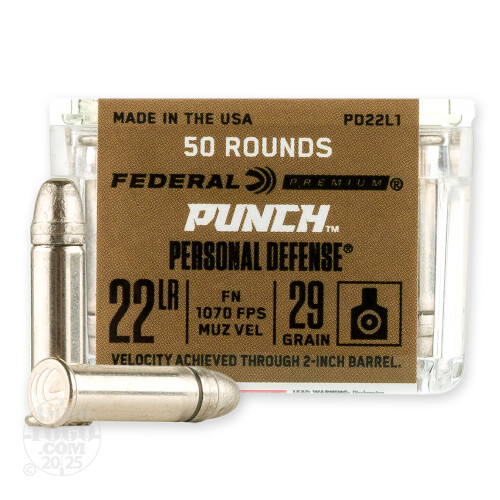 22 Long Rifle (LR) Ammo - 50 Rounds of 29 Grain Flat-Point Solids by ...