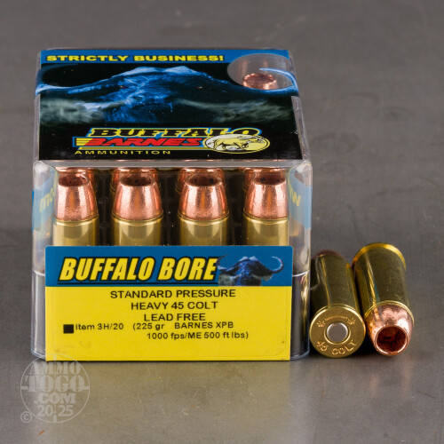 45 Long Colt Ammo - 20 Rounds of 225 Grain Solid Copper Hollow Point ...