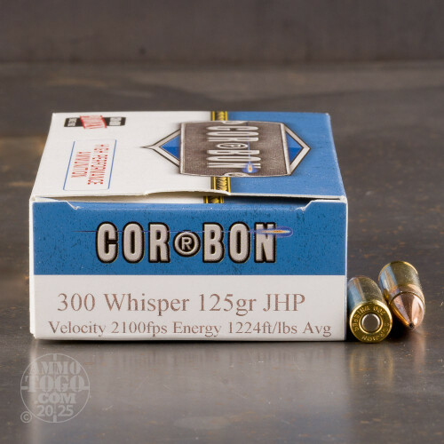 300 Whisper Ammunition for Sale. Corbon 125 Grain Jacketed Hollow-Point ...